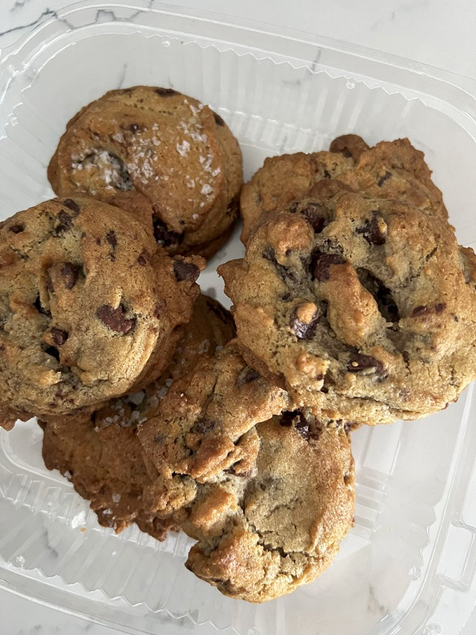 Cookies that look like they jumped straight out of a childhood dream. The sea salt flakes are the adult sophistication we never knew we needed.