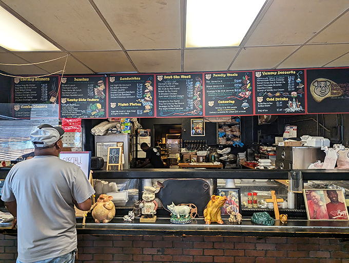 The counter where barbecue destinies are decided. "I'll have the..." are the three most important words you'll speak today. Choose wisely, friend.