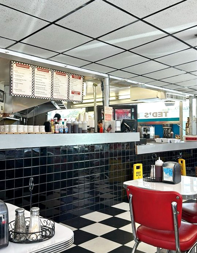 The counter view&mdash;where you can watch short-order magic happen as cooks orchestrate the sizzle and flip with practiced precision.