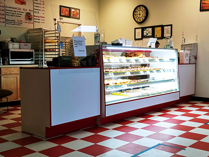 Behind this counter is where dreams come true. The display case is like a museum of edible art.