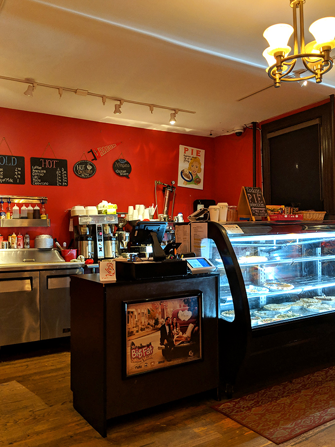 Where the magic happens&mdash;display case gleaming with possibilities. The counter where pie dreams come true, one slice at a time.