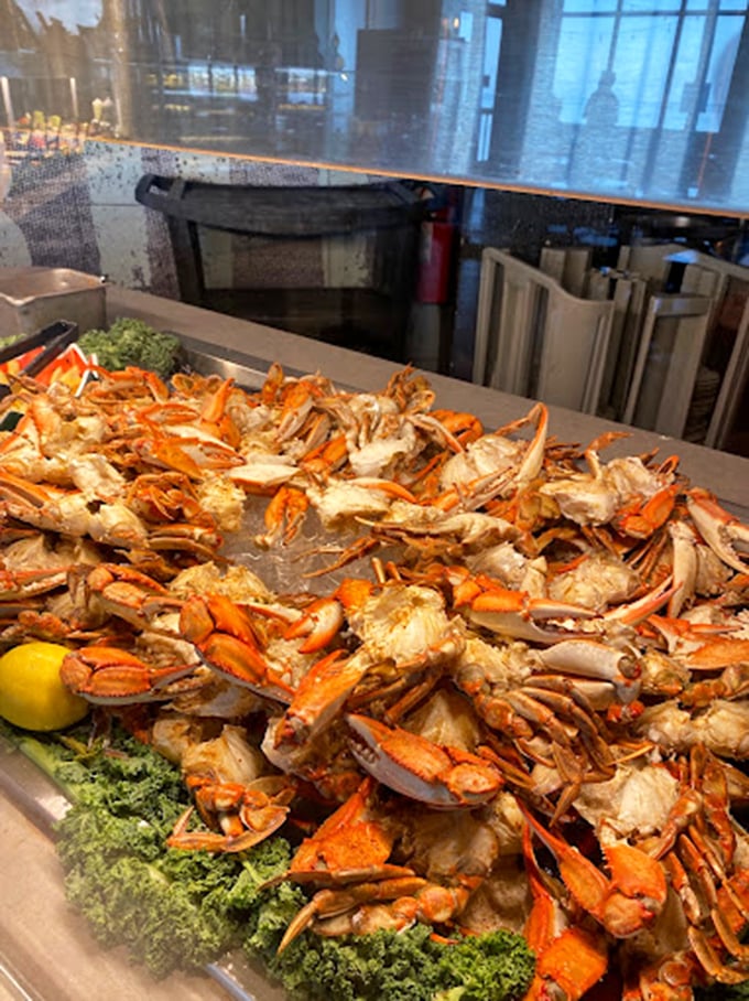 Crab legs stretching to the horizon like a crustacean landscape. Bring butter, and bring patience.