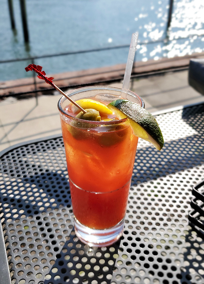 A seaside Bloody Mary with all the fixings – the ideal companion for seafood feasting, especially when enjoyed with that waterfront view.