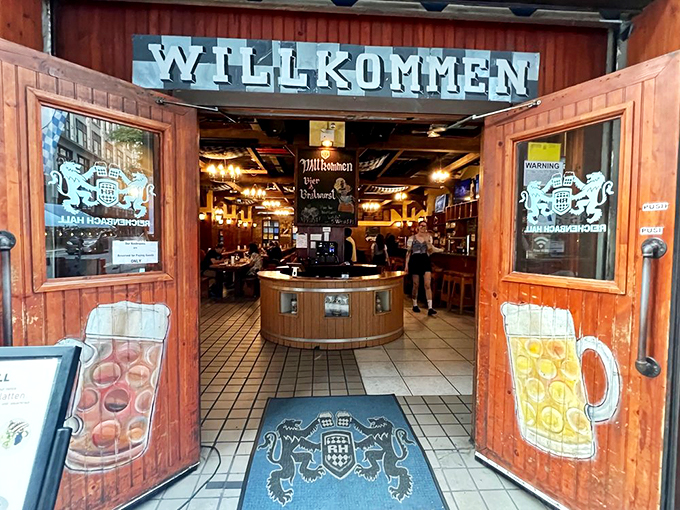 The entrance doesn't just say "Welcome" &ndash; it says "WILLKOMMEN" with the enthusiasm of someone who can't wait to feed you.