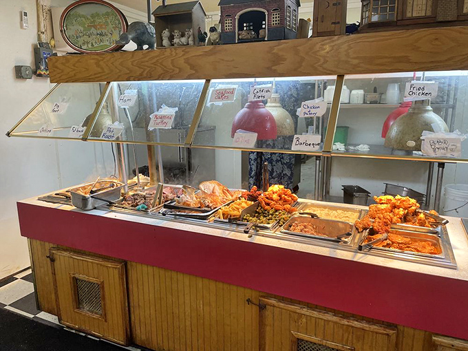 The buffet line at Casey's isn't just a serving station&mdash;it's a pilgrimage route for devoted followers of Southern cuisine.