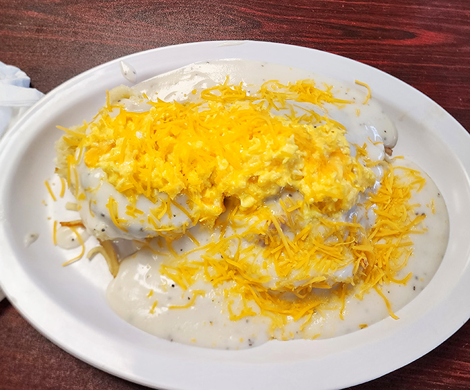 This isn't just cheese and eggs&mdash;it's a golden-topped mountain of morning comfort that makes hitting the snooze button seem like a crime.