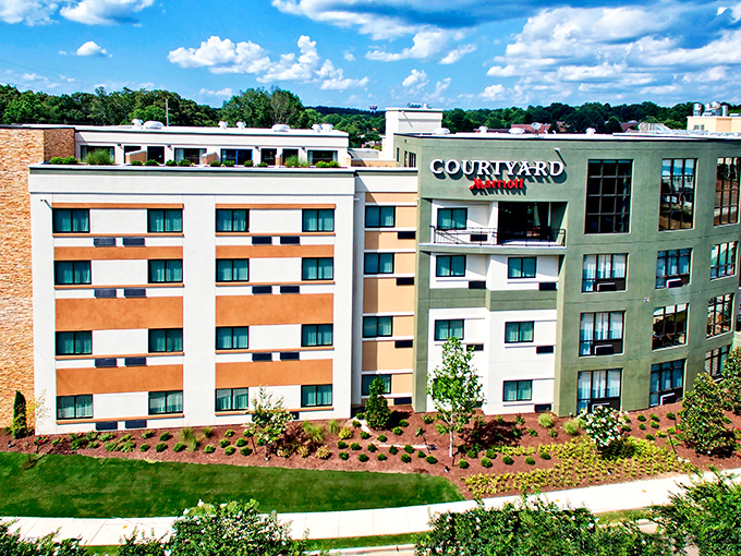 Modern comfort meets small-town charm at Oxford's accommodations, where visiting grandchildren can splash in pools while grandparents enjoy well-earned relaxation.