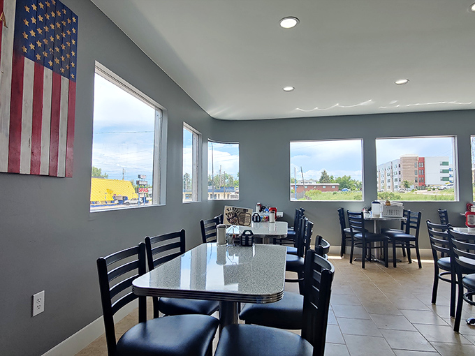 Simple, clean, and bathed in natural light &ndash; the dining room lets the food be the star without unnecessary distractions.