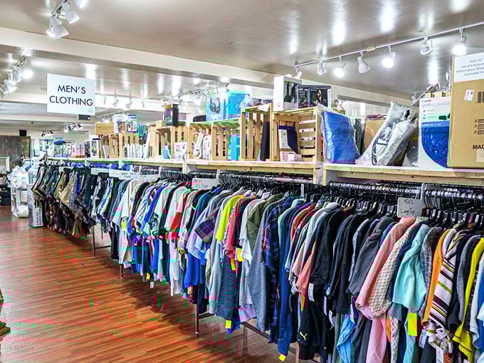 Men's clothing arranged with such precision it might actually convince guys to enjoy shopping.