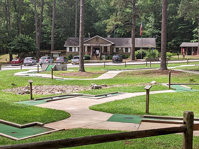 Mini-golf at Hard Labor Creek proves challenging putts and family fun don't require neon lights and animatronic dinosaurs. Old-school entertainment at its finest.