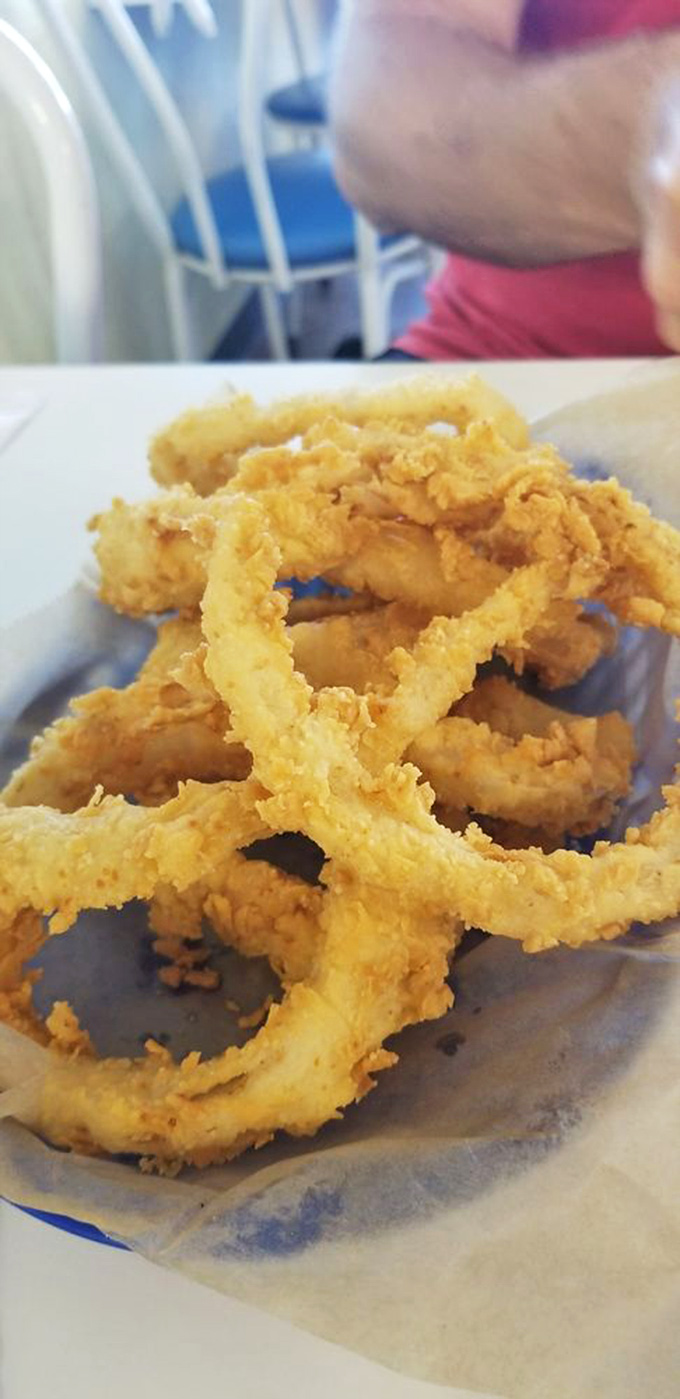 Onion rings with the perfect crunch-to-tenderness ratio. These golden halos aren't just side dishes—they're crispy little miracles that deserve their own fan club.