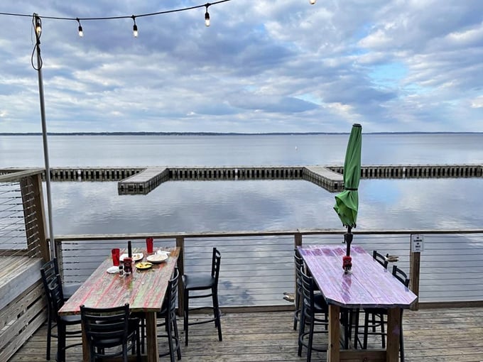 Outdoor dining that makes you wonder why you ever eat indoors. These weathered tables have stories to tell&mdash;and more to witness.