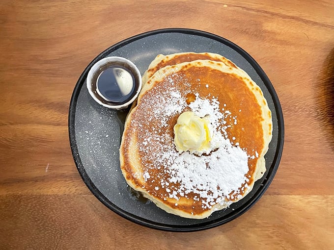 This pancake doesn't need a mountain of toppings to impress&mdash;just a dollop of butter, powdered sugar, and pure maple syrup.