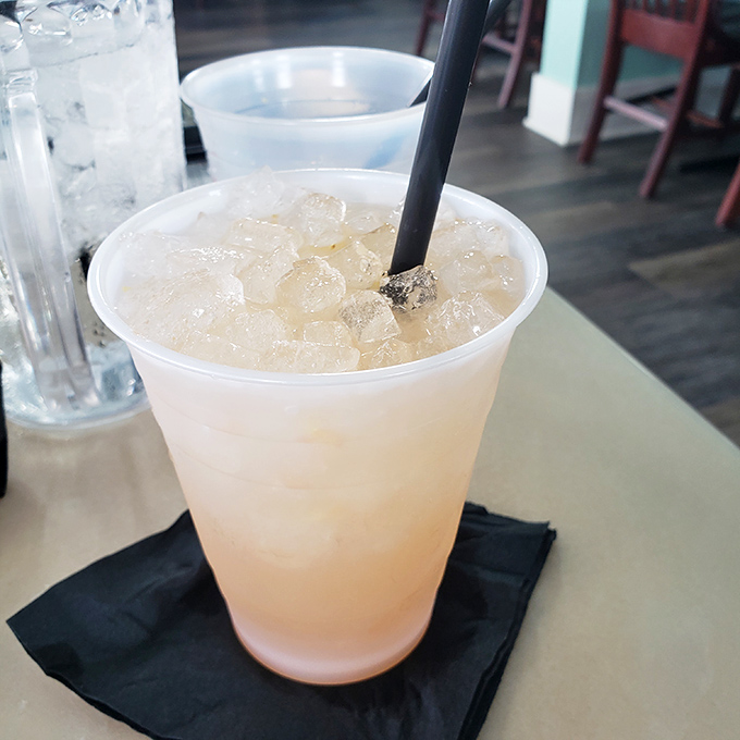 Clear, cool refreshment that whispers "summer" with every sip. The perfect palate cleanser between custard adventures.