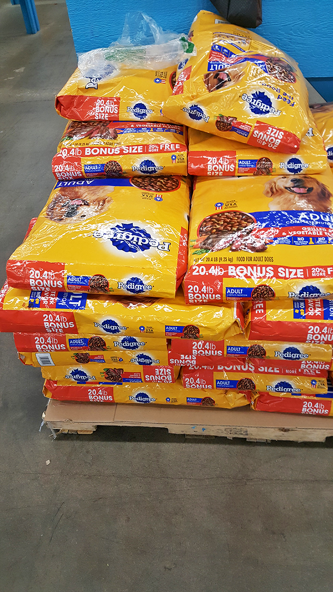 Even Fido gets in on the savings action with stacks of premium dog food at prices that'll have both you and your four-legged friend doing happy dances.