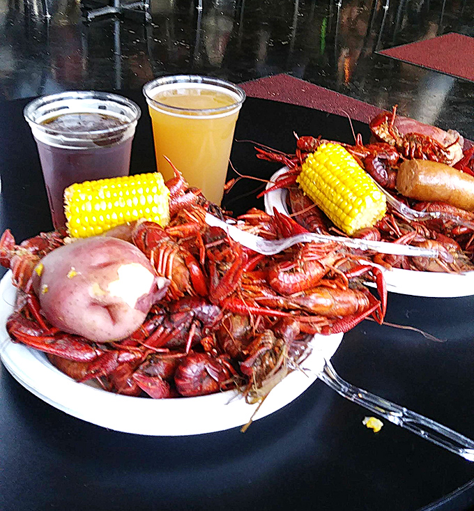 The seafood platter that makes landlocked Colorado feel like a coastal getaway. Crawfish, corn, and cold beer—name a better trio.