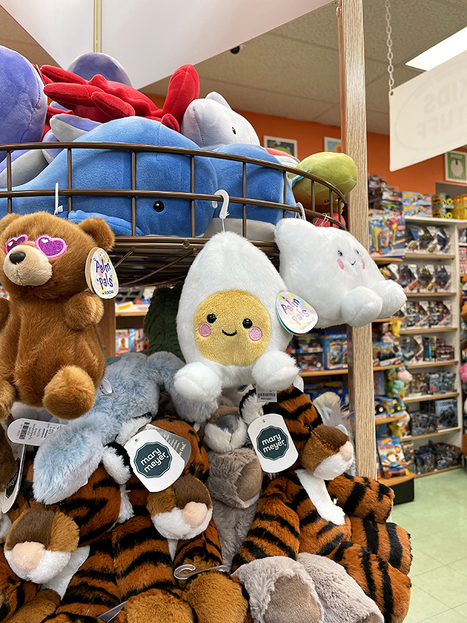 The stuffed animal section proves Browseabout knows that sometimes the perfect reading companion doesn't need batteries—just hugs.