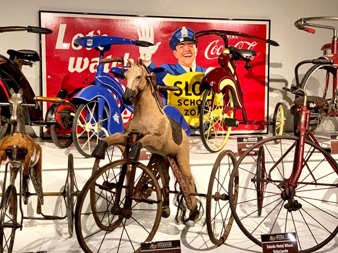 Before kids dreamed of Teslas, they pedaled these charming vintage cycles. That horse-bicycle hybrid would have been the envy of every kid on the block.