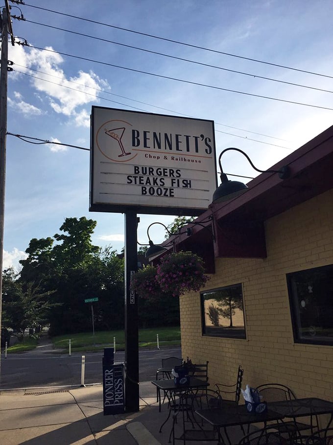 The cheerful yellow exterior welcomes you like an old friend, while the steaks inside create new memories.