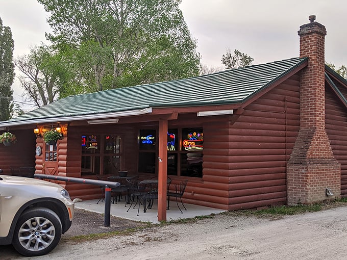 Pine Lodge's rustic sign and motorcycle out front tell you this is where real Nevada meets real flavor.