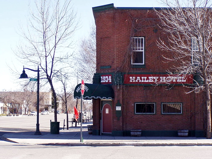 The Hailey Hotel has witnessed decades of Idaho history, standing as a brick sentinel in this affordable Wood River Valley town.