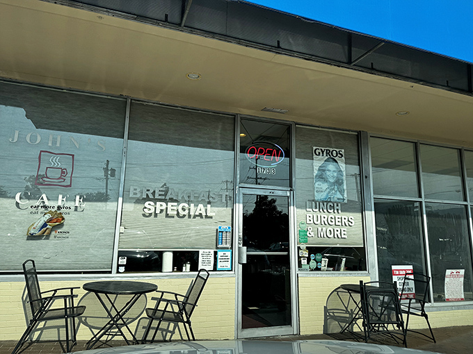 The casual outdoor seating at John's Cafe invites you to sip coffee while watching the world go by. Sometimes breakfast is best enjoyed in the sunshine!