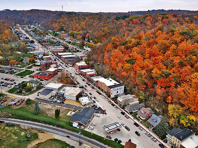 Fall colors explode across McGregor's surrounding bluffs. Where retirement dreams come with million-dollar views at bargain prices!