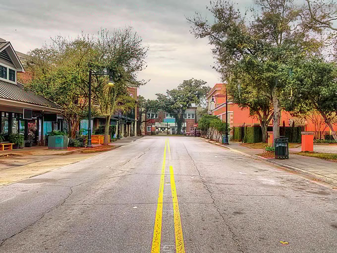 Colorful storefronts line brick streets in Ocean Springs &ndash; coastal living with prices that won't sink your retirement ship.
