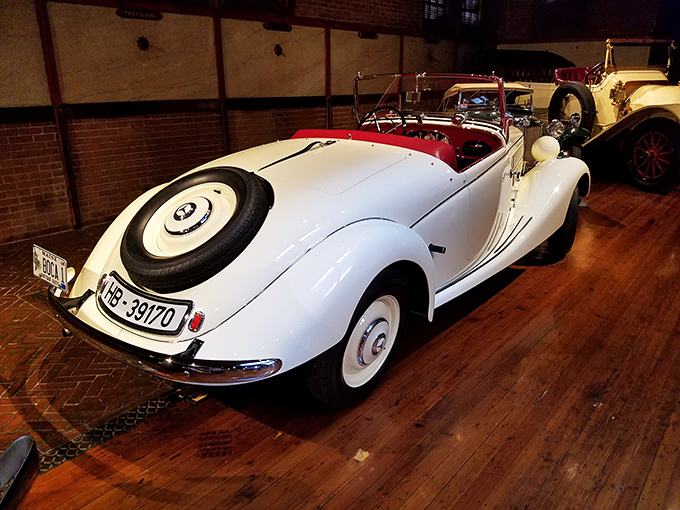 The 1939 BMW Sport Cabriolet combines German engineering with pre-war elegance&mdash;a reminder that automotive beauty transcended national boundaries.