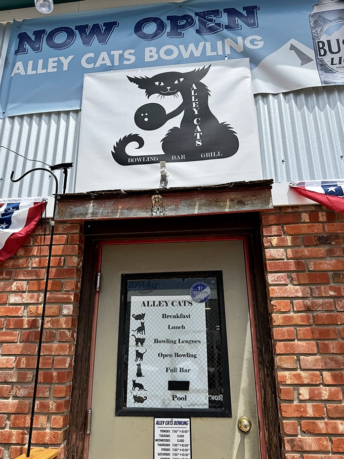 Alley Cats Bowling proves that clever branding isn't just for big cities. Those feline silhouettes practically guarantee a good time!