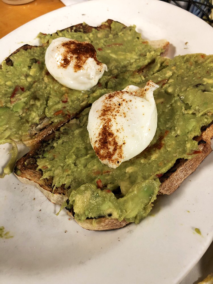 Avocado toast gets the McKenna's upgrade with perfectly poached eggs and a dusting of paprika. California trends meet Boston practicality.