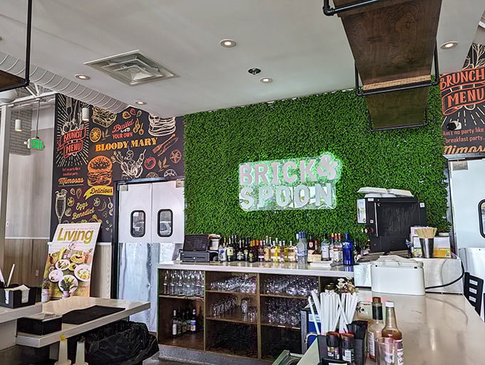 The bar area&mdash;where morning cocktails are crafted with the same reverence some people reserve for their 401(k) planning.