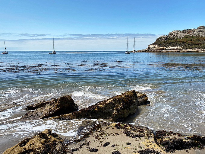 Sailboats bob like apple slices in a perfect turquoise punch bowl. The Central Coast serves up maritime magic without reservation.