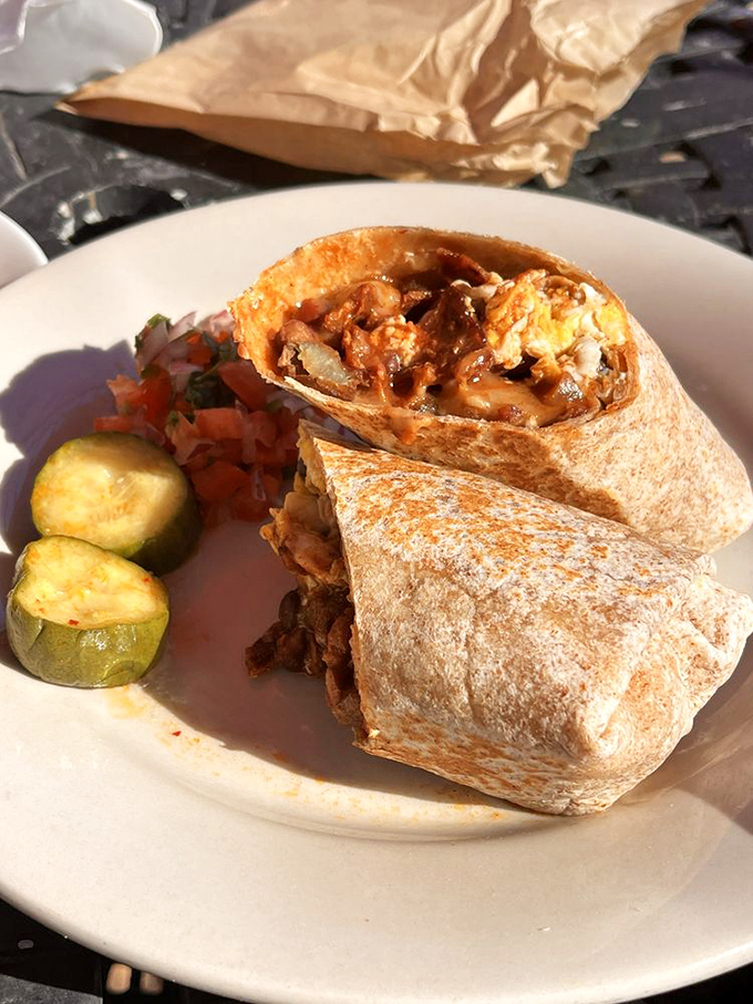 This breakfast burrito isn't just a meal – it's a hand-held festival of flavors that makes you wonder why we don't eat like this every day.