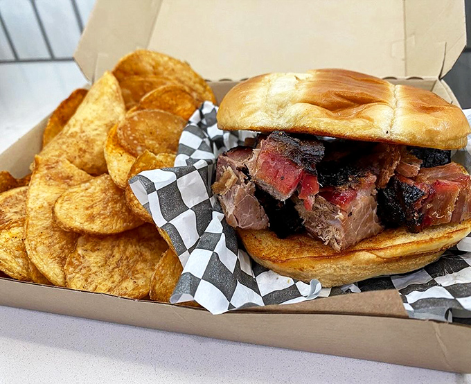 This burnt ends sandwich isn't just lunch&mdash;it's a religious experience. The charred, caramelized edges of brisket are like meat candy for grown-ups.