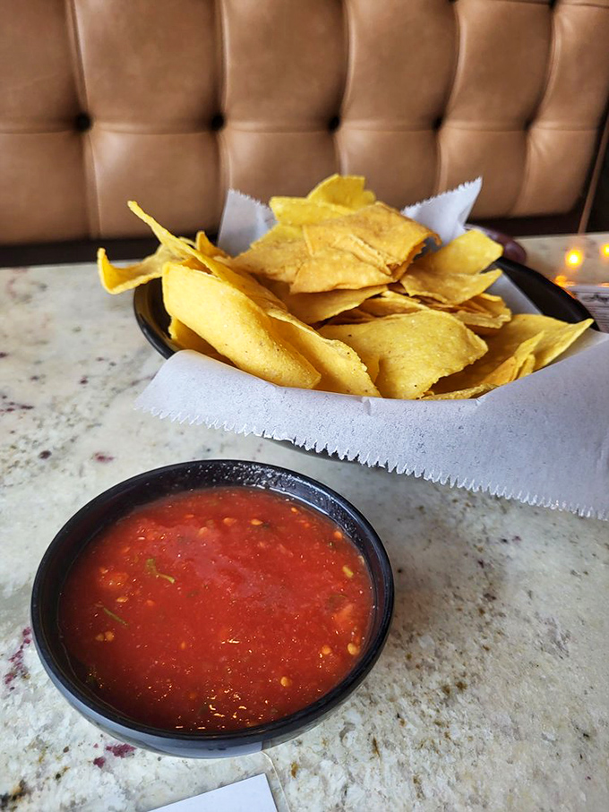 The chips and salsa experience at Carreta's: a deceptively simple opening act that could easily become your entire show if you're not careful.