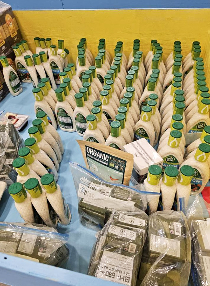 Organic salad dressing battalion standing at attention. One squirt of these and your sad lettuce transforms into restaurant-worthy greens.