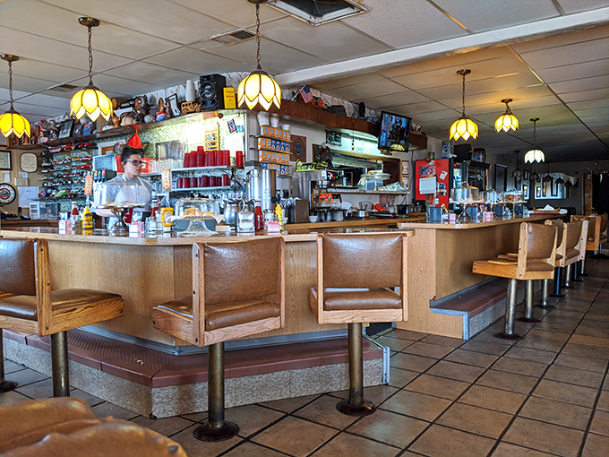 The counter seats: front-row tickets to the greatest show in Albuquerque&mdash;watching short-order wizards turn simple ingredients into diner magic.