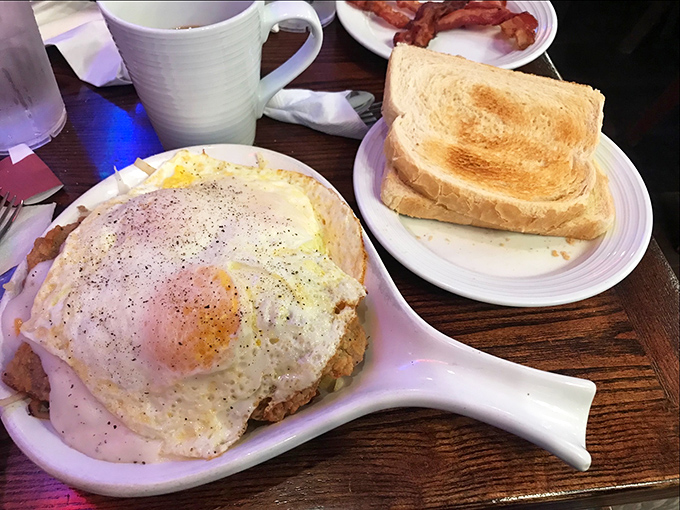 Country fried steak with eggs isn't just breakfast&mdash;it's fuel for conquering the day, with hash browns that achieve the golden-crisp perfection we all chase.