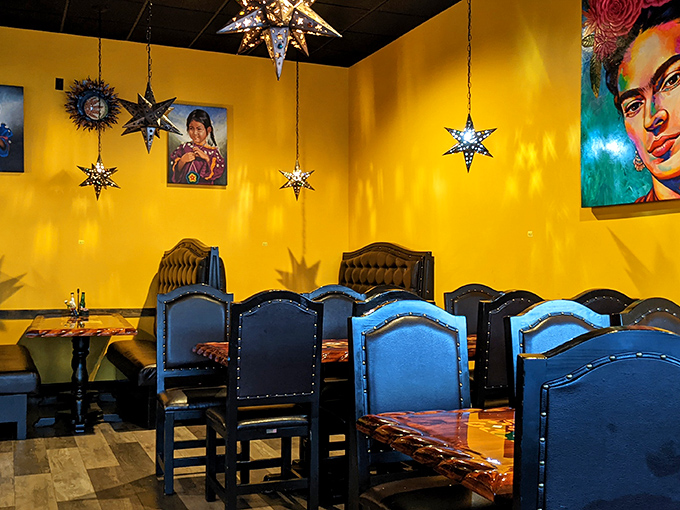 Art meets appetite as colorful Mexican-inspired paintings watch over diners enjoying their feast &ndash; the visual appetizer before the main course arrives. 