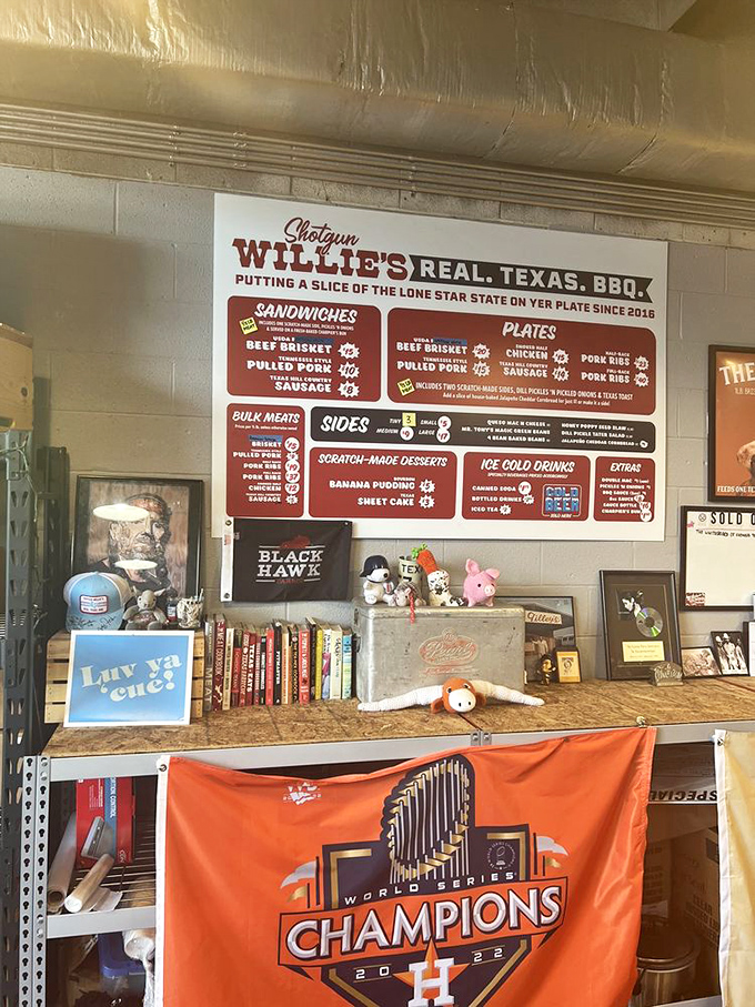 The wall menu tells you everything you need to know&mdash;this is a place that takes Texas barbecue traditions seriously.