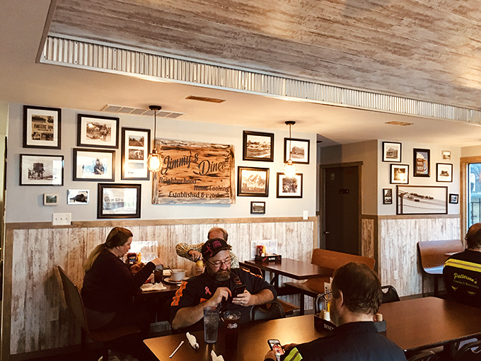 The wall of memories gives Jimmy's its soul&mdash;each photo and memento a chapter in Indianapolis history, served alongside your eggs.