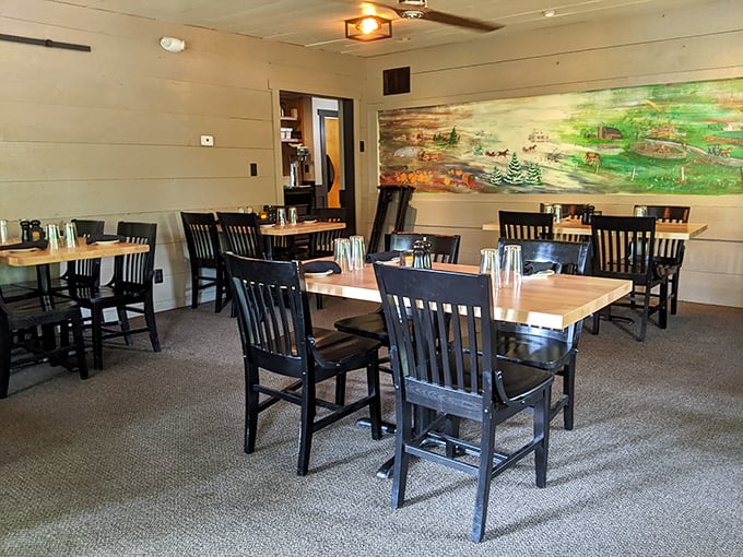 Simple, elegant dining spaces where conversations flow as freely as the drinks – no distracting décor needed when the food is the real masterpiece.