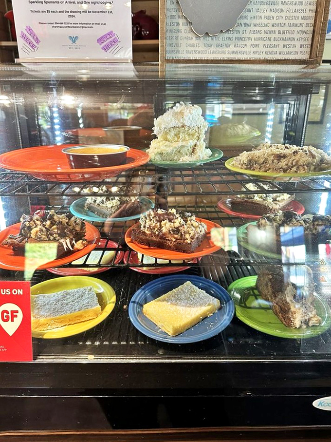 The display case&mdash;a museum of dessert masterpieces where every colorful plate holds a potential new obsession.