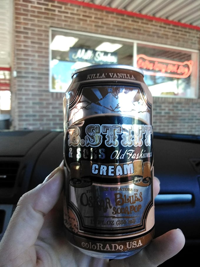 Nostalgia in a can. When the soda matches the vintage vibe of the diner, you know you've found somewhere special.