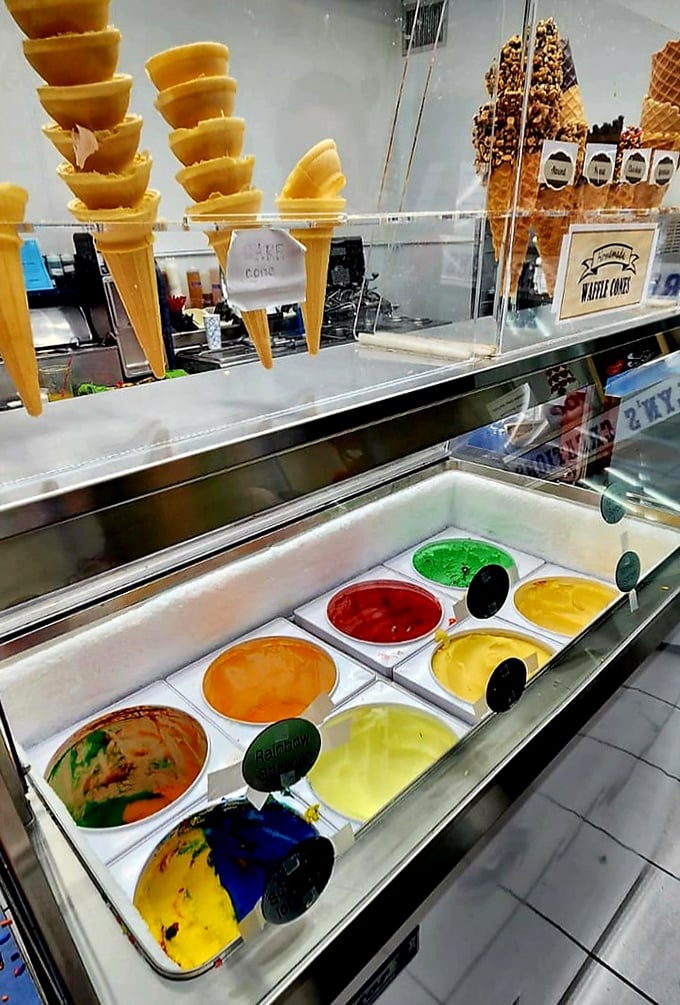 The colorful palette of Italian ices and custard flavors&mdash;like an artist's palette if Michelangelo had decided to become a dessert chef instead.