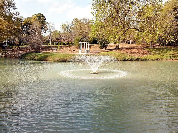 Hopelands Gardens' serene fountain creates the soundtrack for contemplating which antique purchase was absolutely necessary and which was gloriously impulsive.