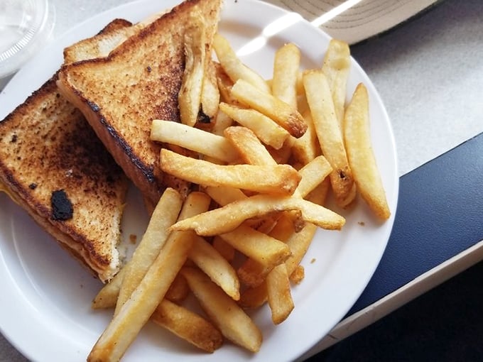 Even the simplest items get the Hellenic treatment – this grilled cheese and fries combo is comfort food with a Mediterranean passport.