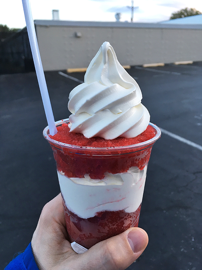 Italian ices in colors brighter than your childhood memories, offering sweet relief that makes Delaware summers bearable.