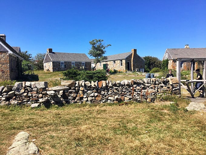 Stone walls and weathered cottages create a scene worthy of a paperback cover. New England ruggedness that's stood the test of time, much like a good cast iron pan.
